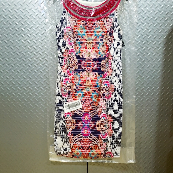 Sandra Darren | Dresses | Nwt Sandra Darren Geomteric Pattern Red Blu 2 ...